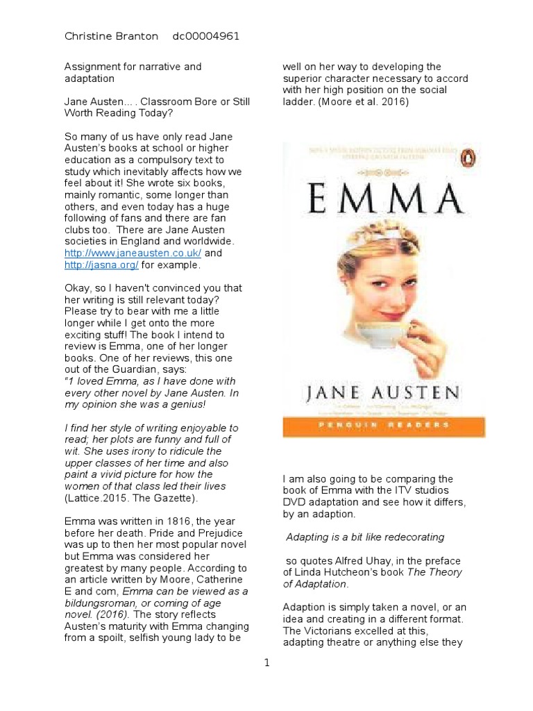 Emma: A Study of Class and Character | PDF | Emma (Novel) | Novels ...