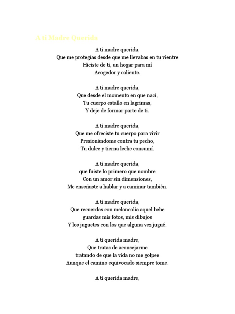 A Ti Madre Querida | PDF