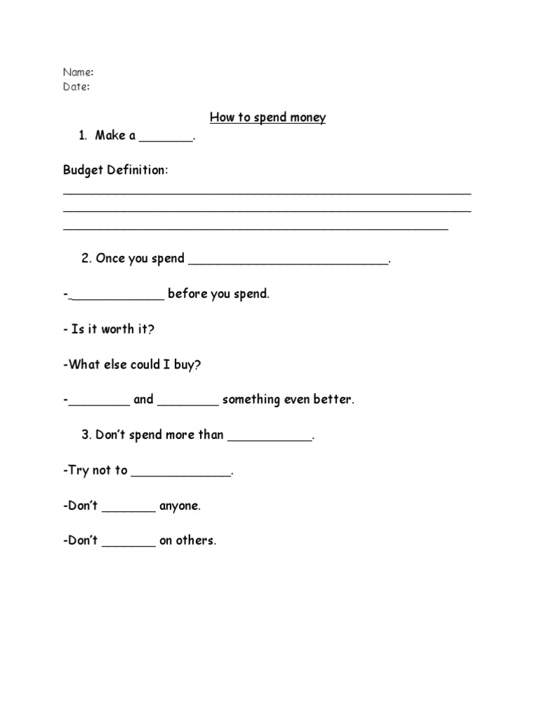 Spendingmoneyguidednotes | PDF