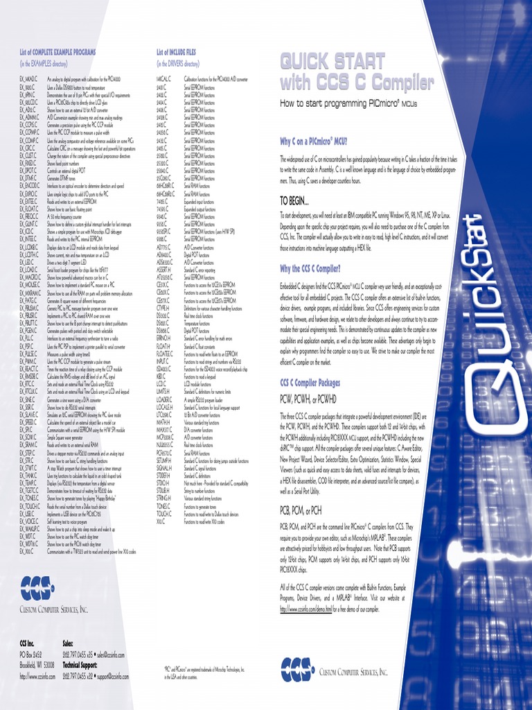 Quick Start With Ccs C Compiler | PDF | Pic Microcontroller ...