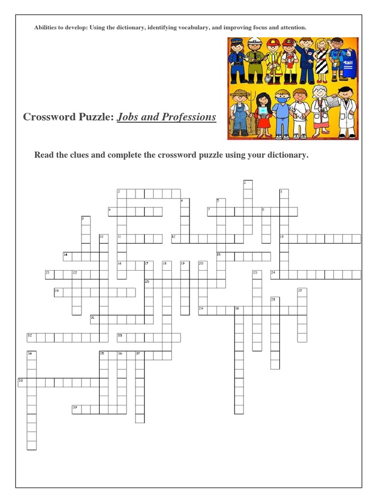 Jobs and Professions - Crossword | PDF | Crossword | Clothing