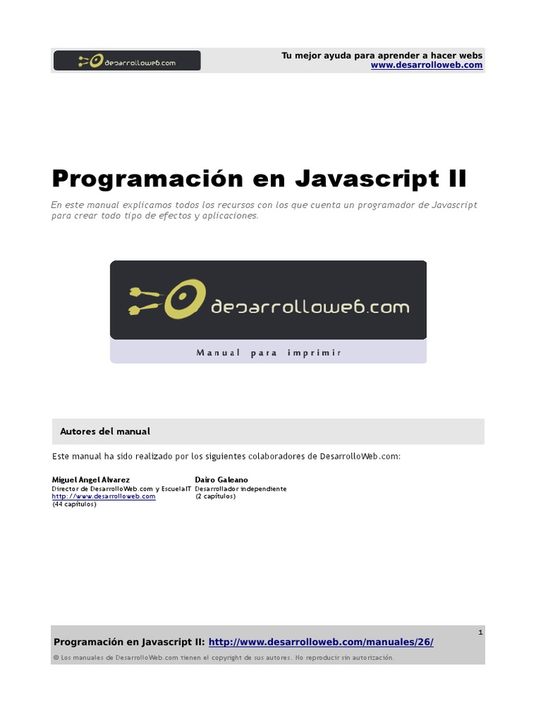 Manual Programacion Javascript 2 | PDF | Objeto (informática) | Script Java