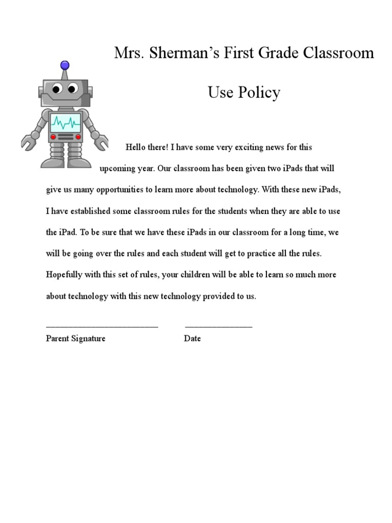 iPad Usage Rules for Classroom | PDF