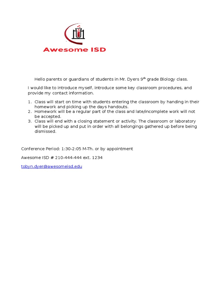 Mr. Dyer's 9th Grade Biology Class Guide | PDF