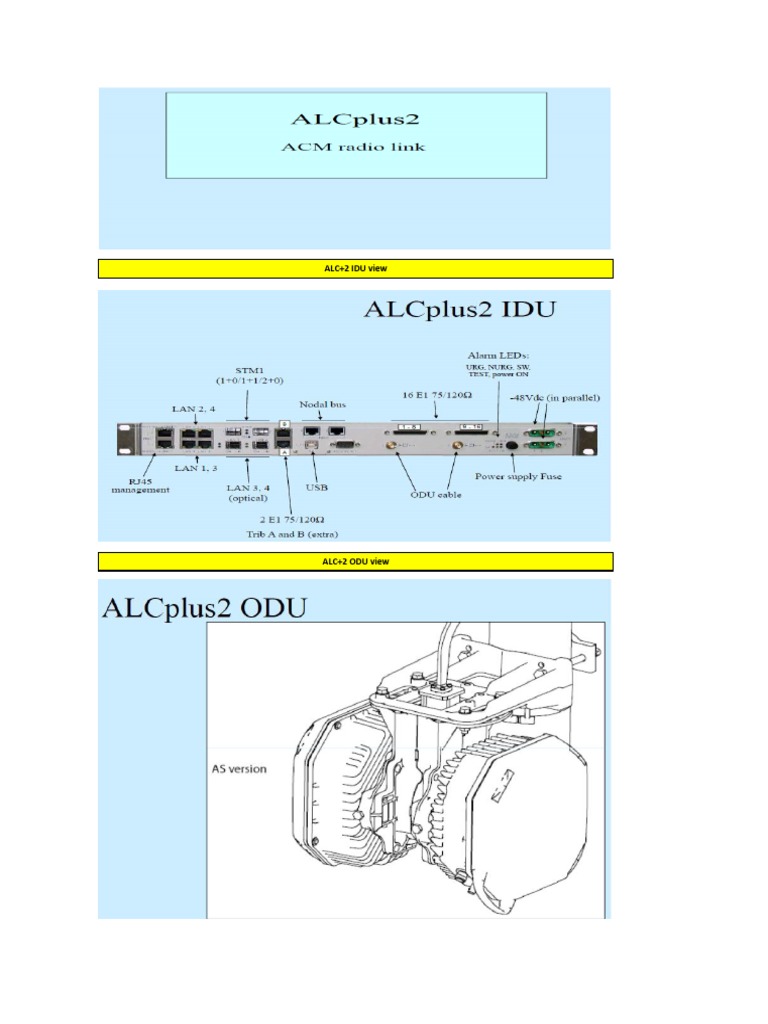 ALC+2 IDU/ODU Setup and Configuration Guide | PDF