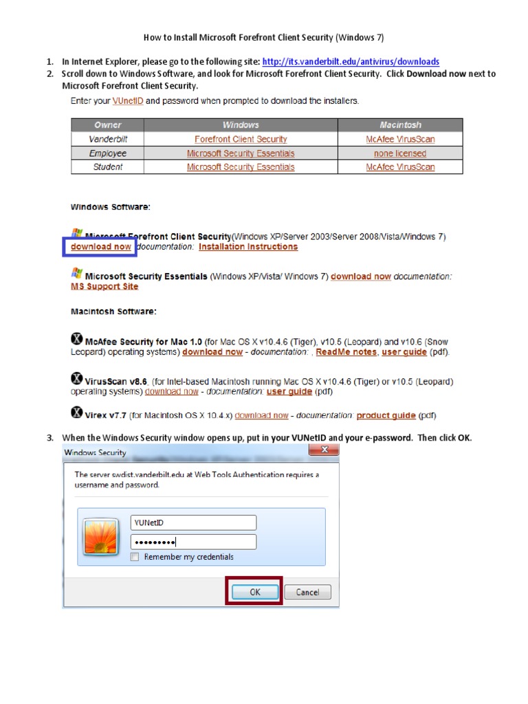 How To Install Microsoft Forefront Client Security (Windows 7) | PDF ...