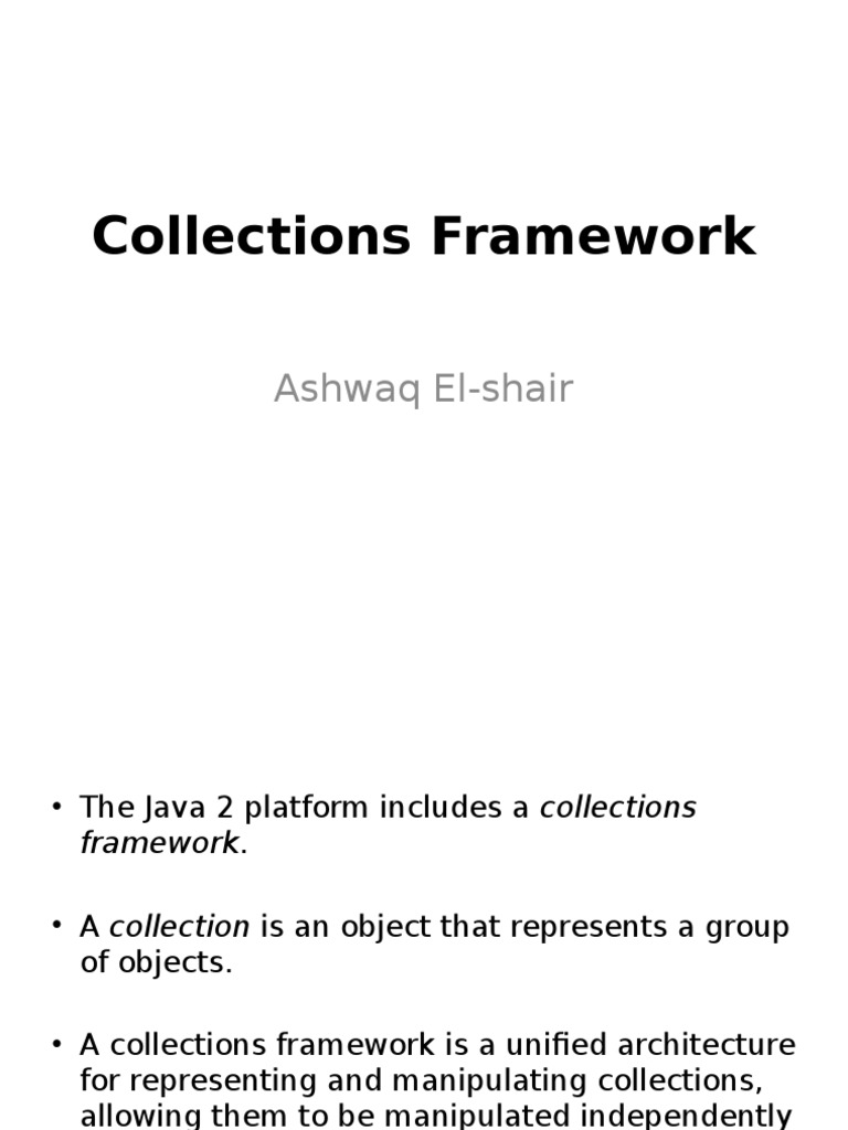 Collections Framework | PDF | Array Data Structure | Computer Programming