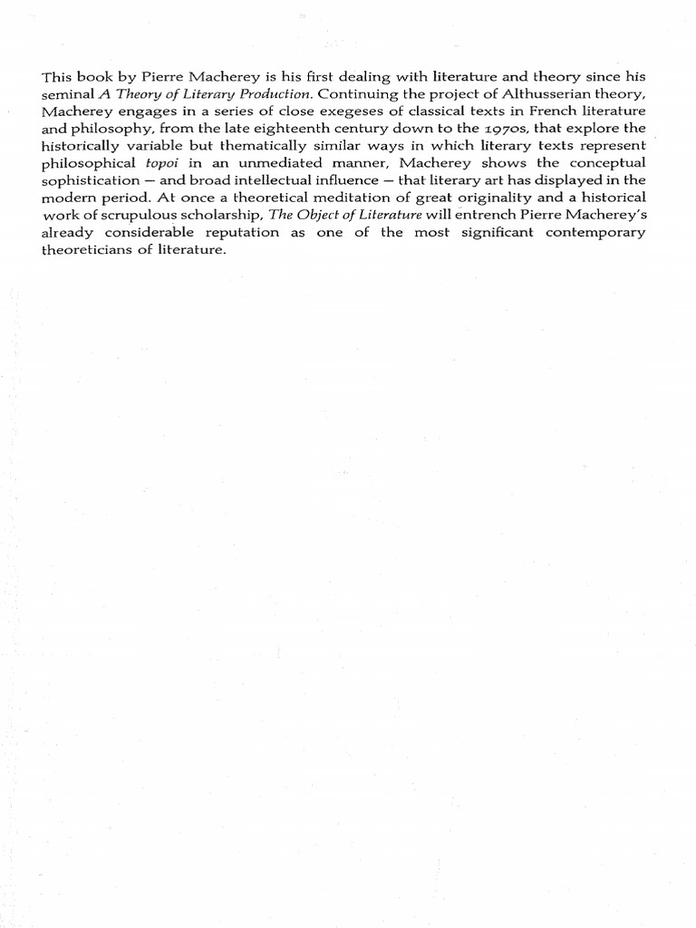 Pierre Macherey Michael Sprinker-The Object of Literature-Cambridge ...