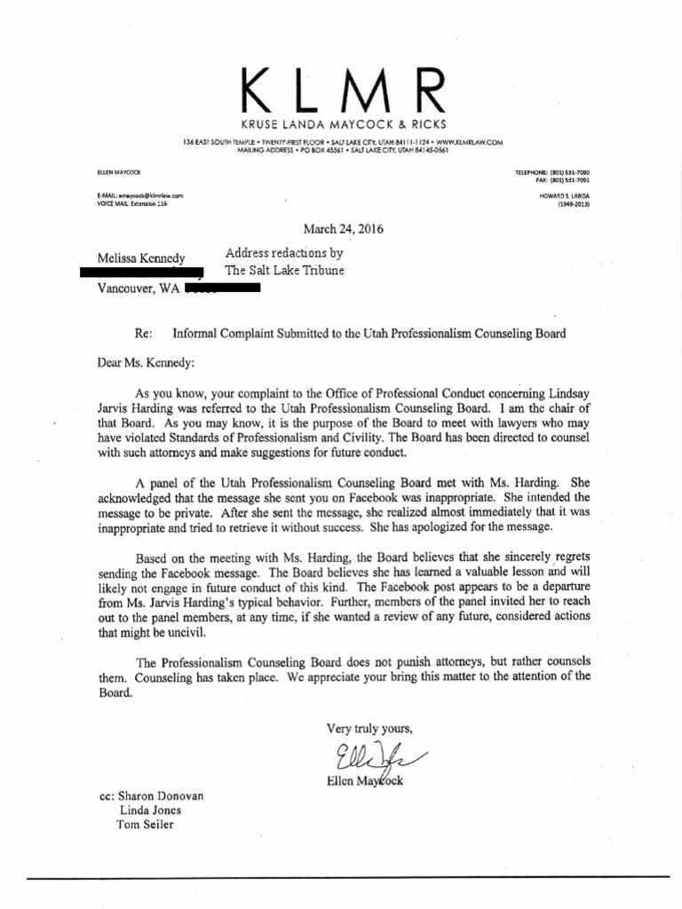 Jarvis Bar Letter 032416 | PDF