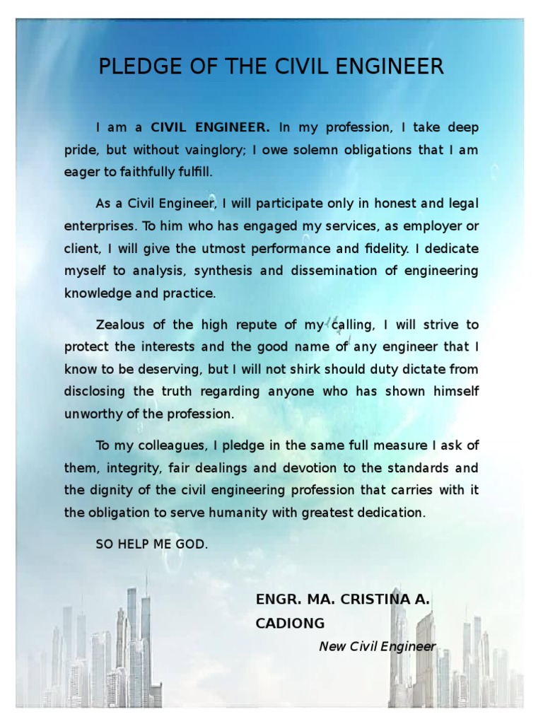 Pledge of A Civil Engineer | PDF