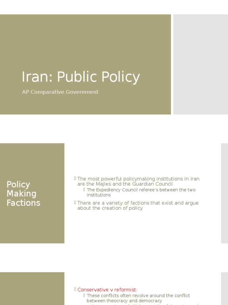 Lesson 6 Iran - Public Policy and Current Issues-Home | PDF | Mahmoud ...