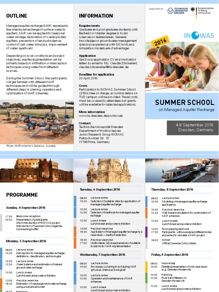 Flyer Summer School 2016 | PDF | Water And The Environment | Water