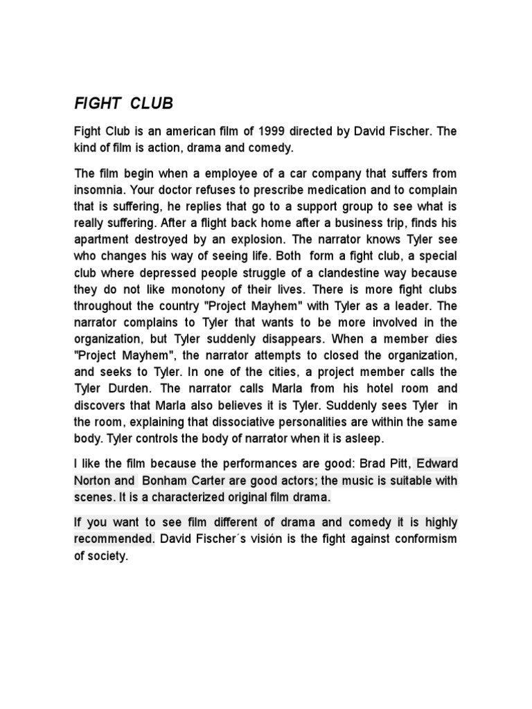 Fight Club: A Journey of Identity | PDF | Sports & Recreation