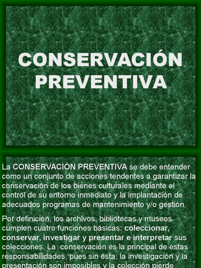 Conservacion Preventiva | PDF