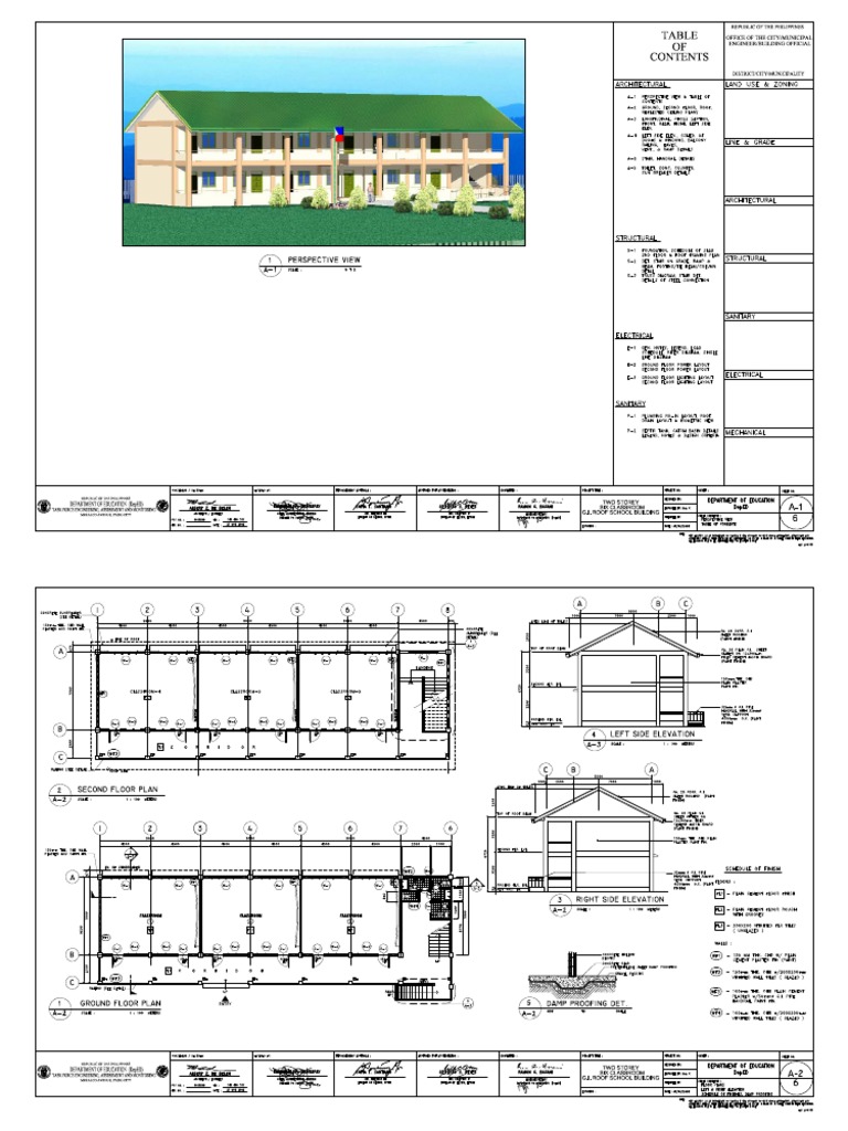 Two Storey Six Classroom Building | PDF | Building Technology ...