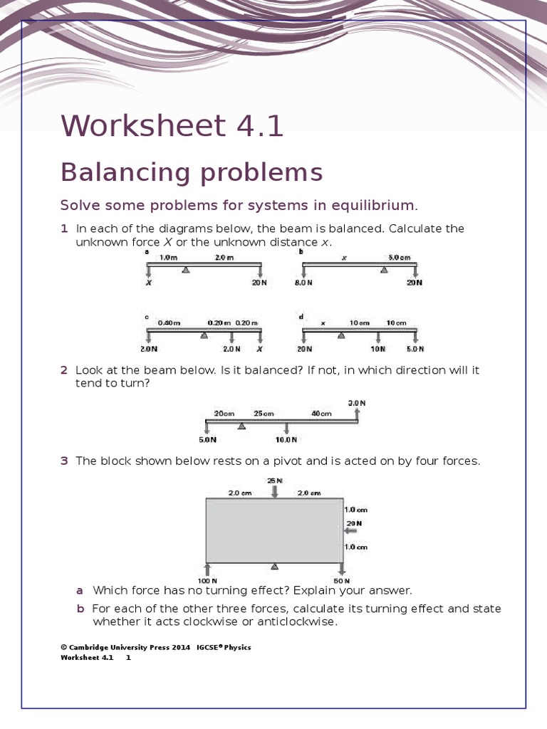 IGCSE Physics Worksheet 4.1 | PDF | Computers