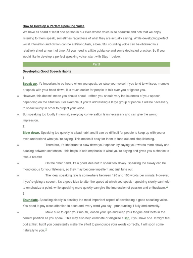 How To Develop A Perfect Speaking Voice | PDF | Singing | Breathing