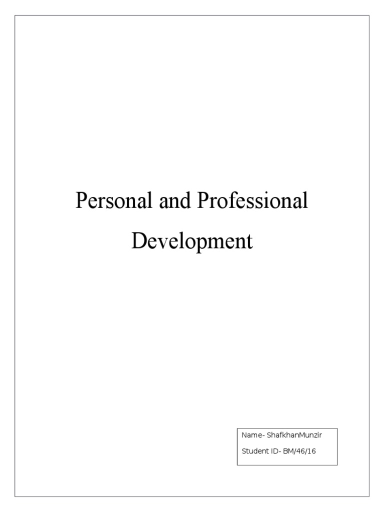 Personal Development Plan and Skills Analysis | PDF | Time Management ...