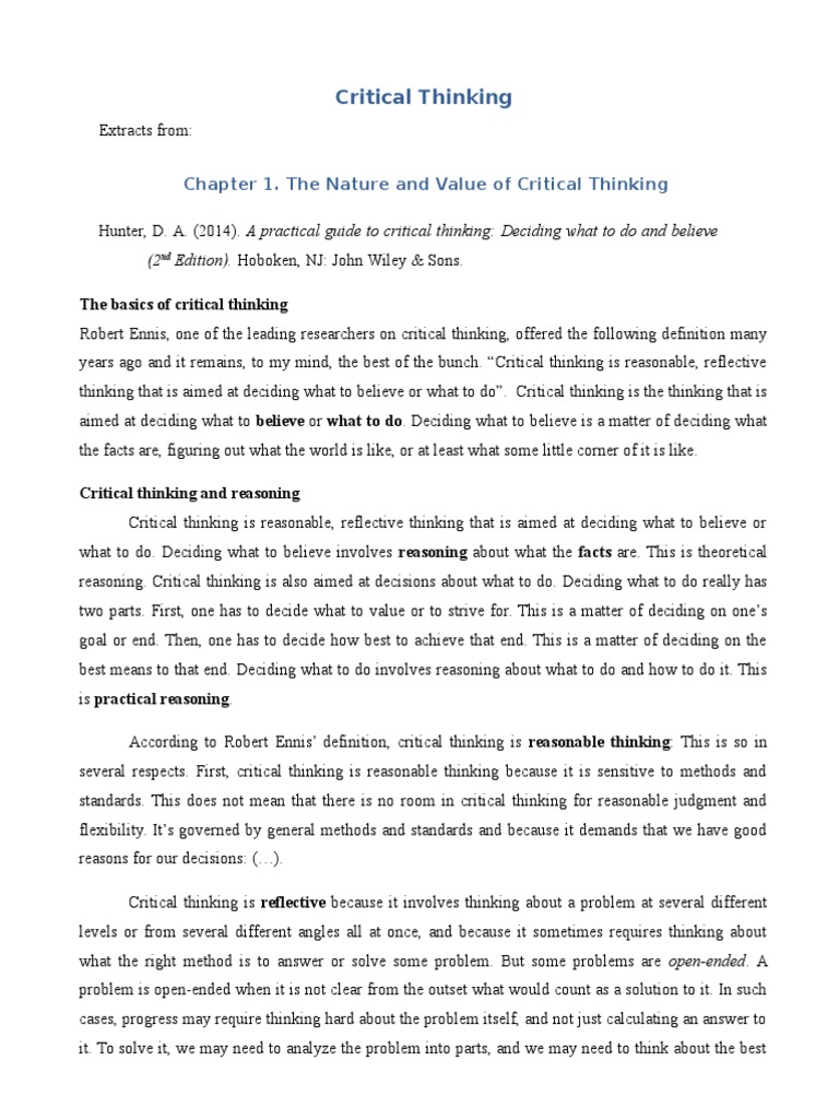Critical Thinking (2014) Notes & Extracts | PDF | Relativism | Epistemology