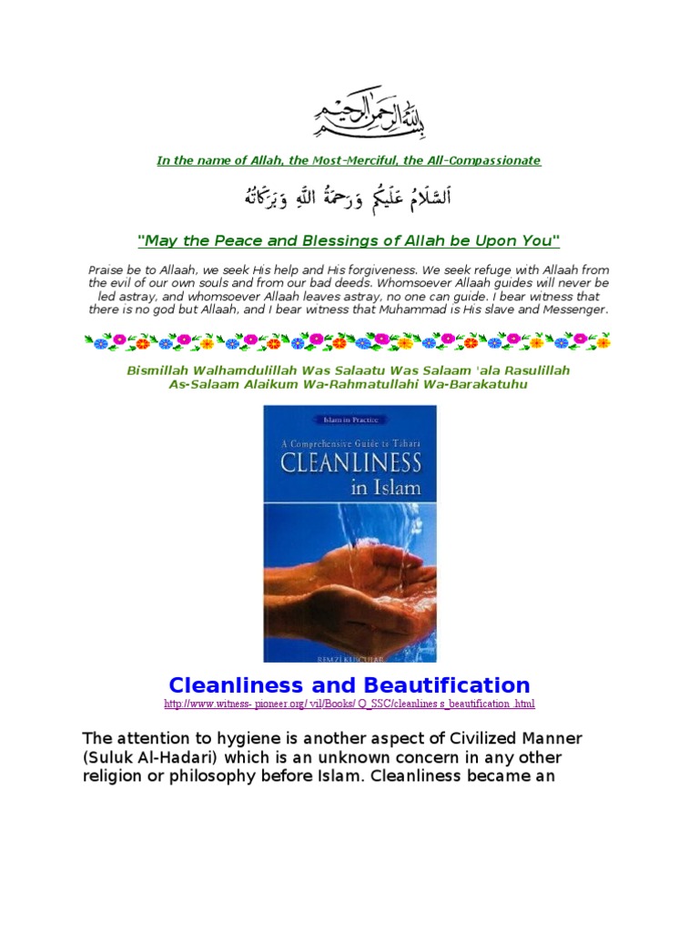 Cleanliness and Beautification: "May The Peace and Blessings of Allah ...
