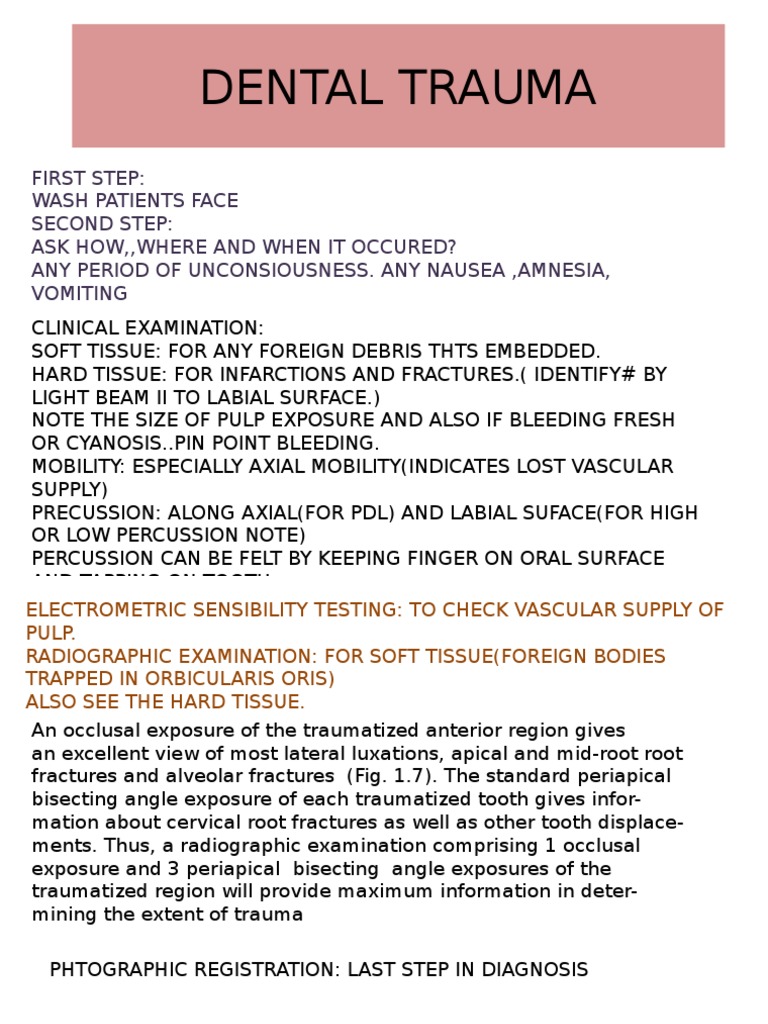 Dental Trauma | PDF | Tooth Enamel | Dental Composite