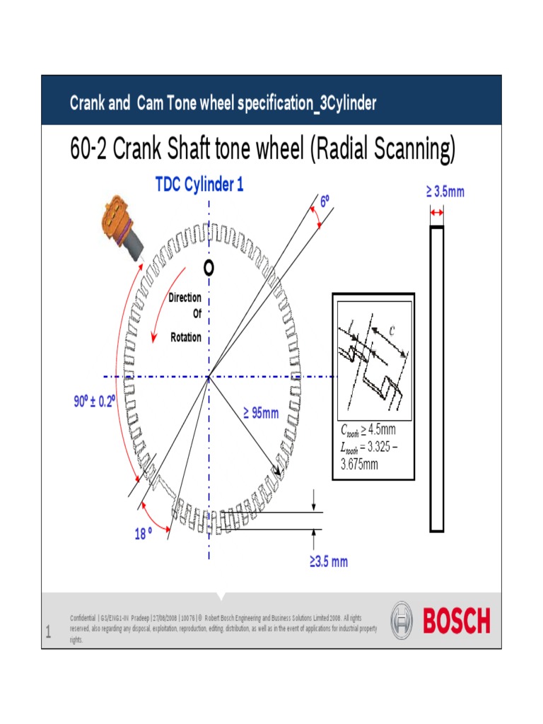 Crank and Cam Tone Wheel Specification - 3cylinder - Single Tooth | PDF ...