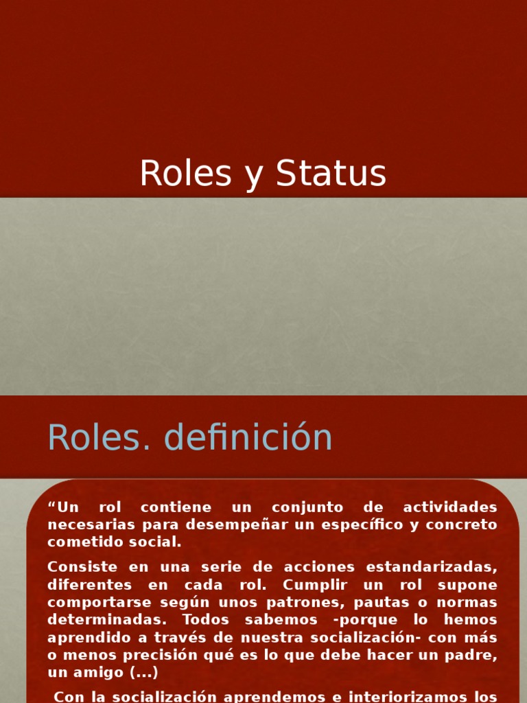 Clase Rol y Status | PDF | Ciencias del comportamiento | Teorías ...