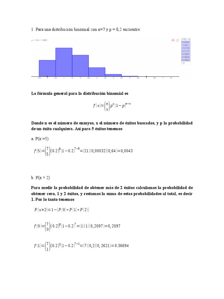 Distribución Binomial | PDF | Probabilidad | Matemáticas Aplicadas