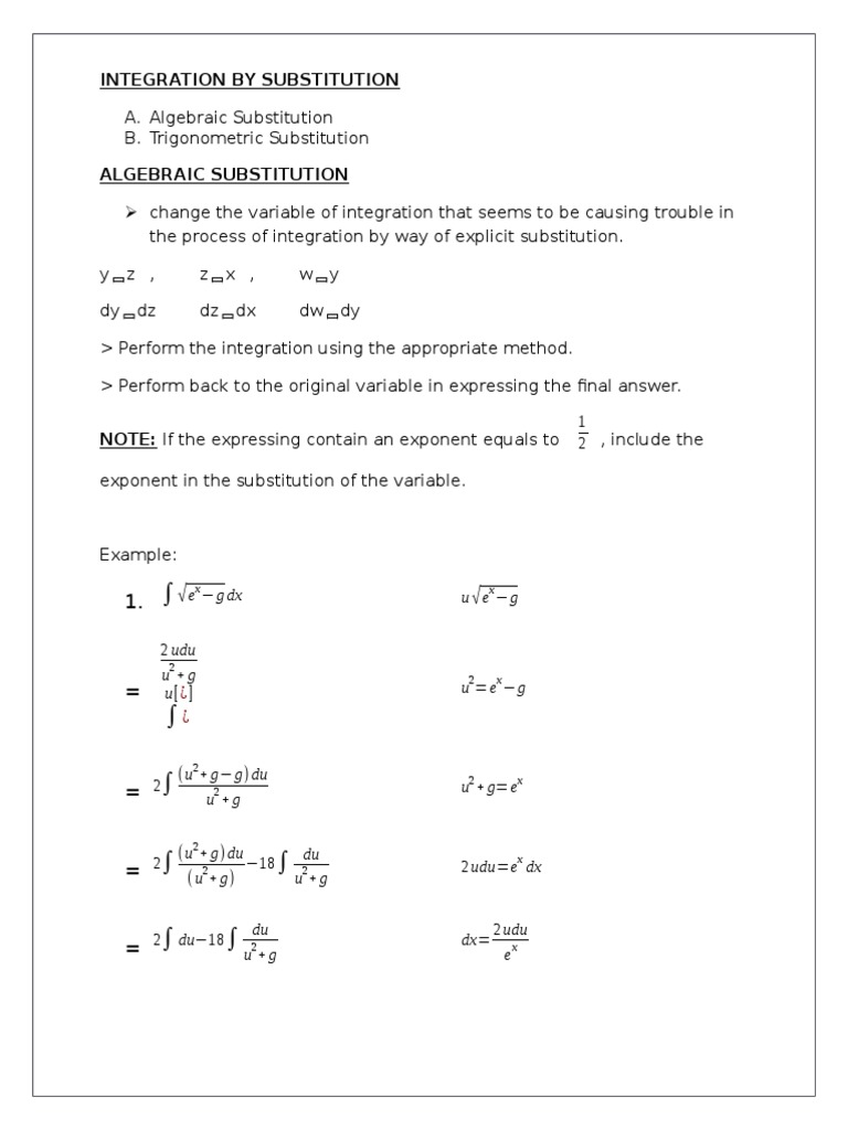 Integration by Substitution | PDF | Business