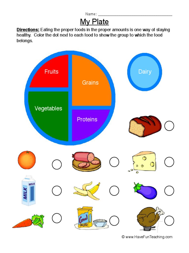 My Plate Worksheet 1 | PDF
