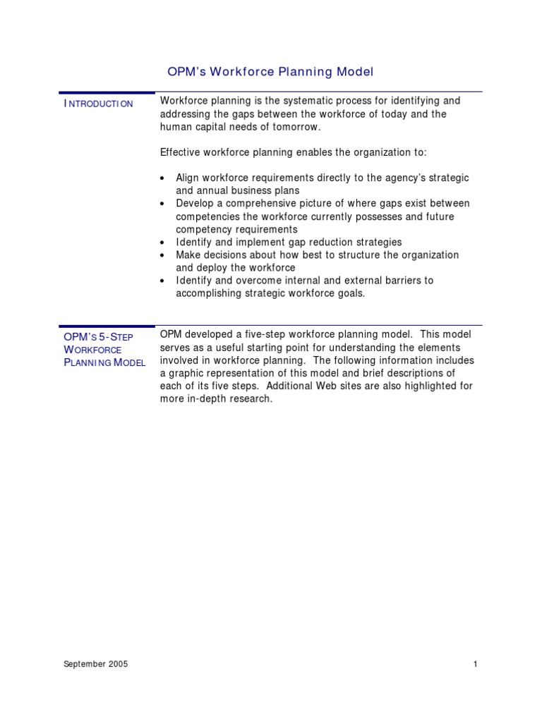 Workforce Planning Model | Competence (Human Resources) | Strategic ...
