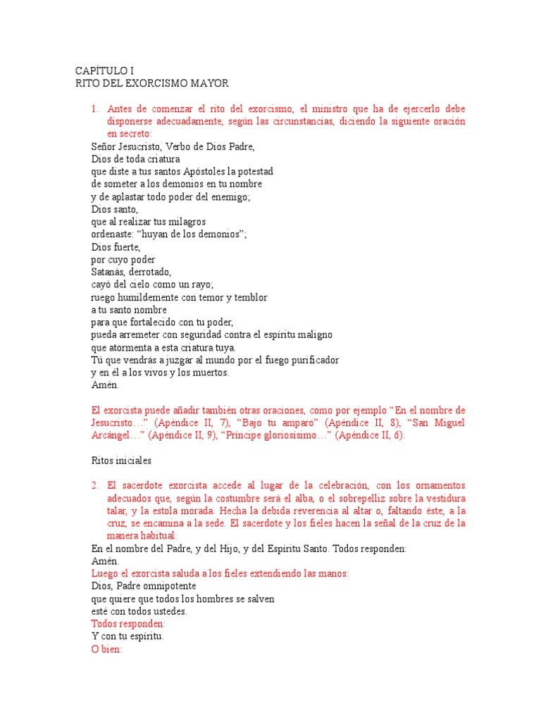 Ritual de exorcismo mayor.docx | Oración | María, madre de Jesús