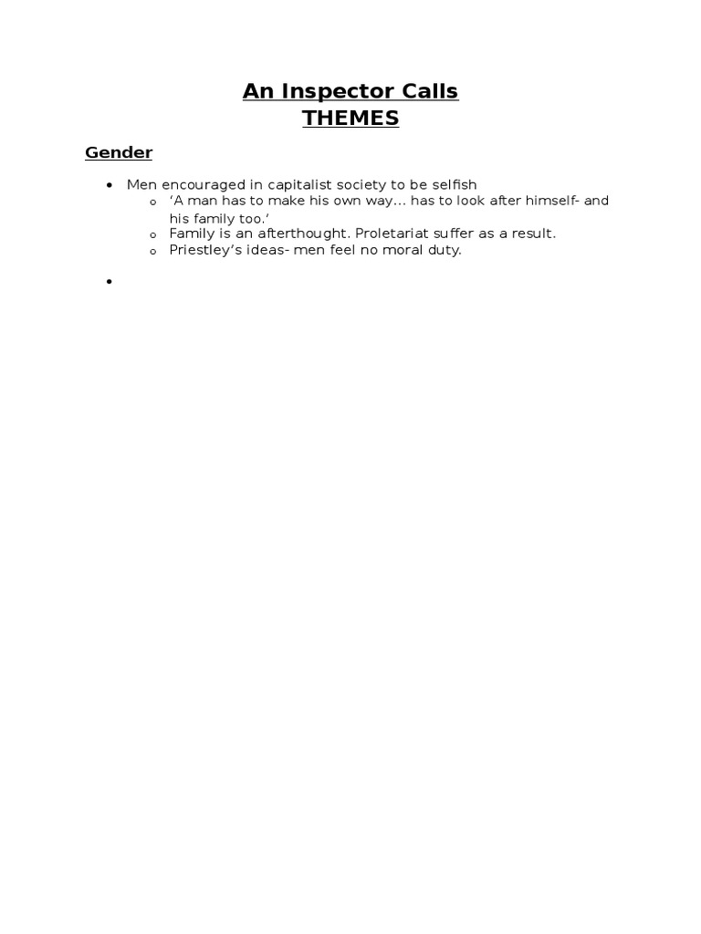 An Inspector Calls THEMES | PDF | Entertainment (General)