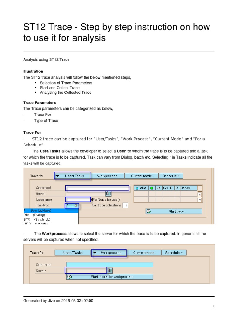 ST12 Trace - Step by Step Instruction On How To Use It For Analysis | PDF | Computer Data ...