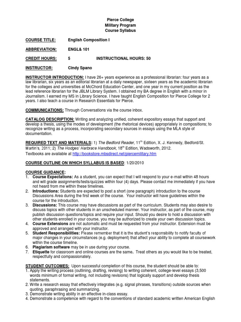 Engl&101 English Composition i Syllabus Rev. 11-12 (1) | Librarian | Essays Engl&101 English Composition i Syllabus Rev. 11-12 (1) | Librarian | Essays