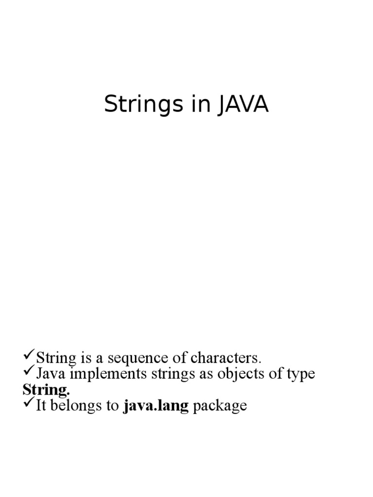 Strings in Java | PDF | String (Computer Science) | Integer (Computer Science)