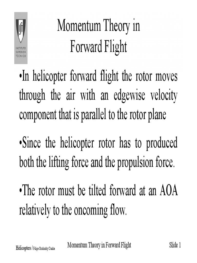 6-Momentum Theory in Forward Flight | PDF | Flight | Helicopter