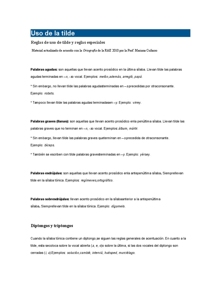 Uso de La Tilde | PDF | Vanguardia | Caperucita Roja