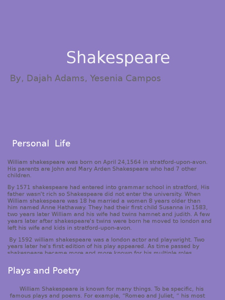 Shakespeare Power Point | PDF | Classics