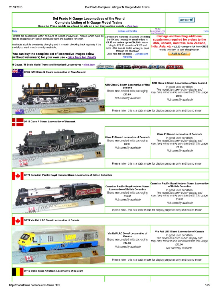 Del Prado Complete Listing of N Gauge Model Trains | PDF
