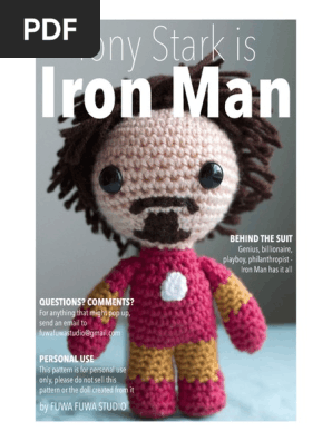Iron Man PDF Crochet Amigurumi Pattern Toys Stuffed Animals & Plushies ...