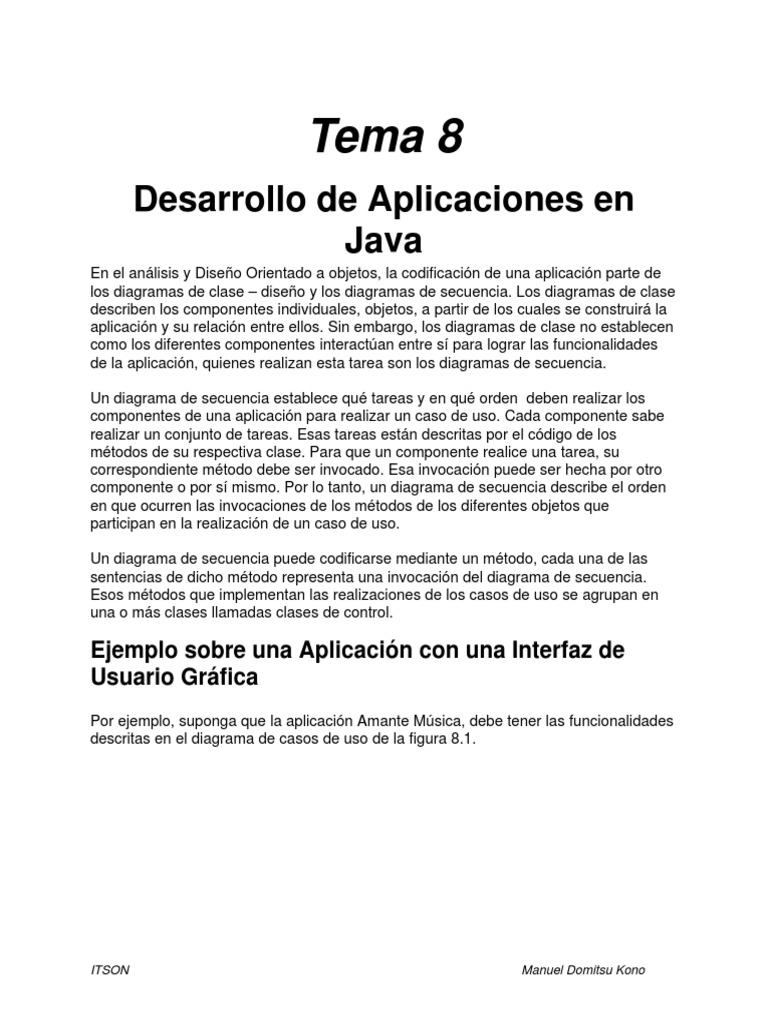 Tema 8 - Desarrollo de Aplicaciones en Java | PDF | Java (lenguaje de ... Tema 8 - Desarrollo de Aplicaciones en Java | PDF | Java (lenguaje de ...