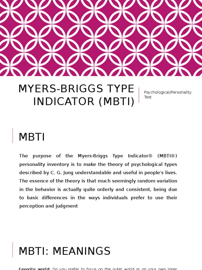 MBTI Presentation | PDF