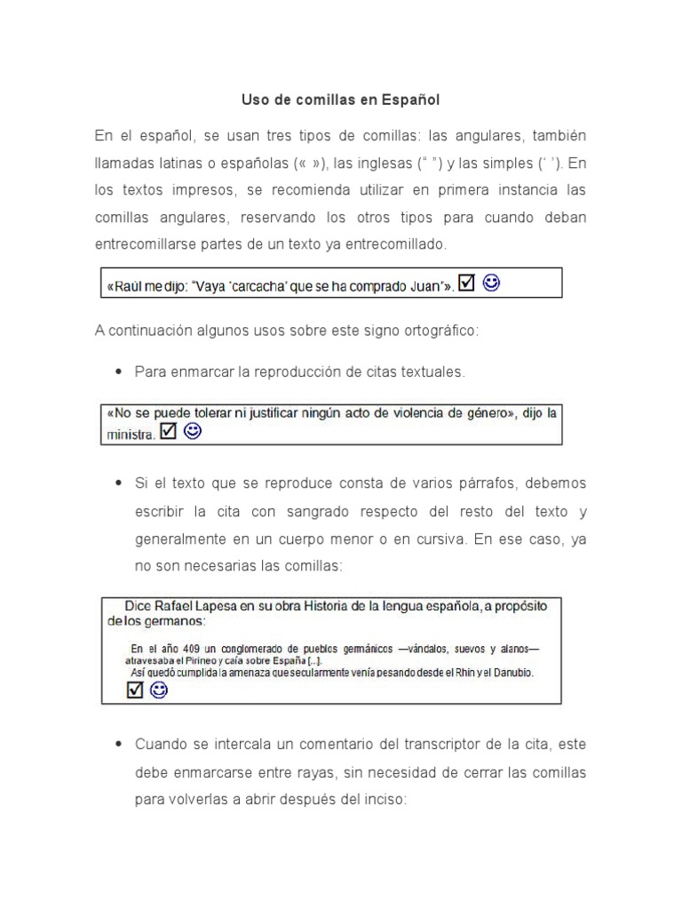 Uso de Comillas en Español | PDF | Comillas | Idiomas Uso de Comillas en Español | PDF | Comillas | Idiomas