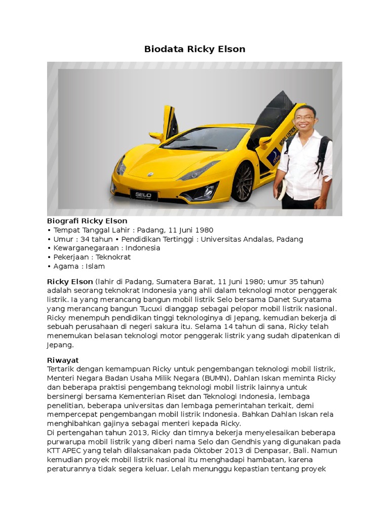 Biodata Ricky Elson | PDF