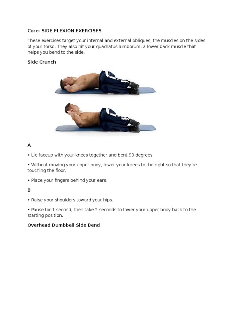 Core: Side Flexion Exercises | PDF | Hip | Musculoskeletal System