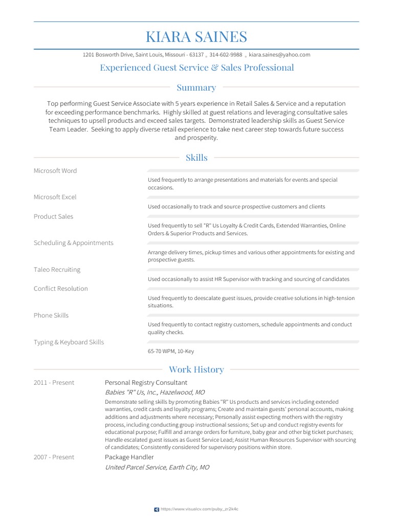 Kiara Resume PDF | PDF | United Parcel Service | Retail
