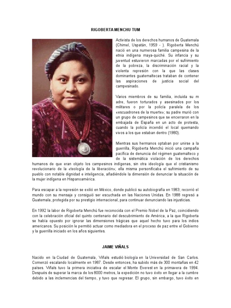 Rigoberta Menchu Tum | PDF | Política (general)