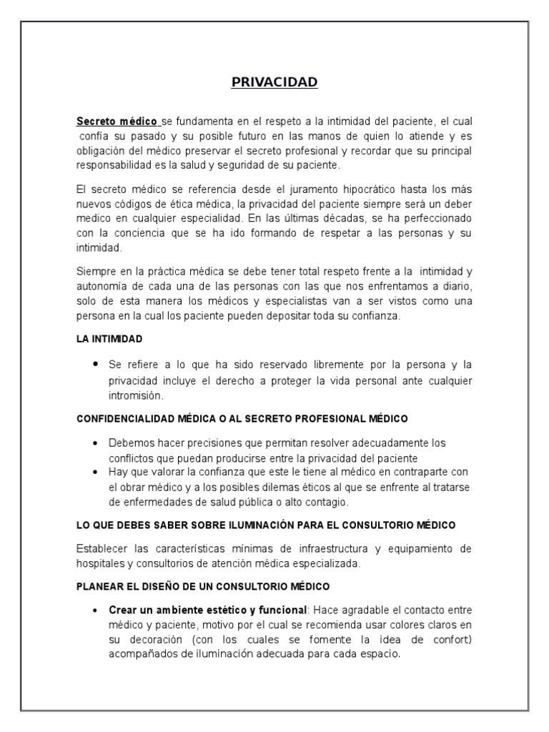 La importancia de la privacidad y confidencialidad del paciente en la ...