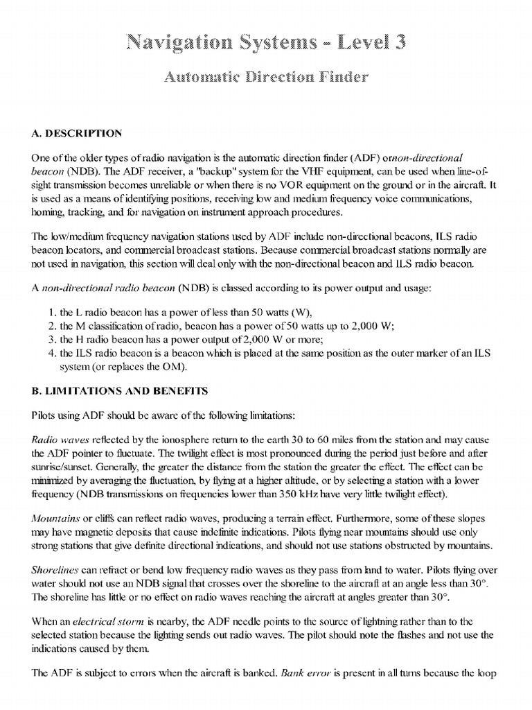 ADF (Automatic Direction Finder) | PDF | Radio | Telecommunications